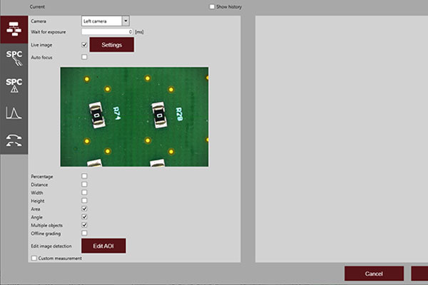 Identify failure modes of test results with image measurement or AOI