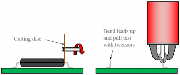 SMD gull wing pull leads test